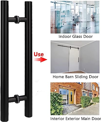 Sliding Barn Door Handle 50/60/ 80/120/ 150 cm Shower Door Handle Replacement, Modern Black Front Door Handles/Satin Nickel Push Pull Handle Bar, Double Sided, Barn Sliding Door ( Size : Length 50cm(2