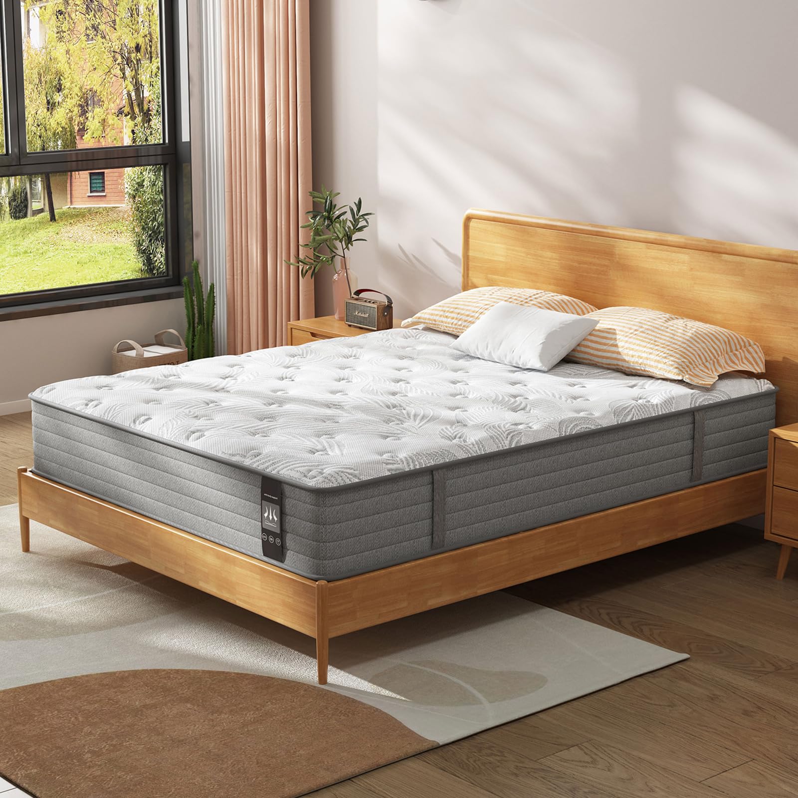 Queen Mattress 12 Inch, Gel Memory Foam Mattress, Hybrid Mattress in a Box with Pocket Spring, Soft & Comfortable Medium Firm Mattress, Motion Isolation, Pressure Relief, CertiPUR-US Certified
