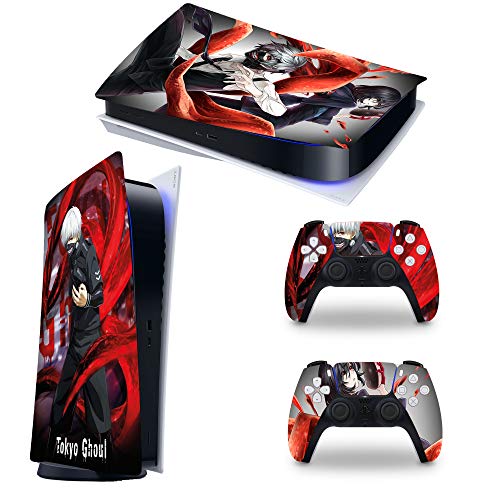 Ghost City - PS5 Digital Edition Skin Console and 2 Controller, Vinyl Decal Sticker Full Cover Protective