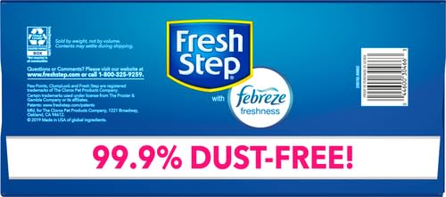 Fresh Step Odor Shield Scented Litter with the Power of Febreze, Clumping Cat Litter, 25 Pounds (Package May Vary)