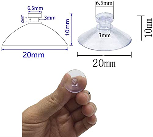 OMYZERO 100pcs Mini Clear Plastic Suction Cups Without Hooks (20mm)