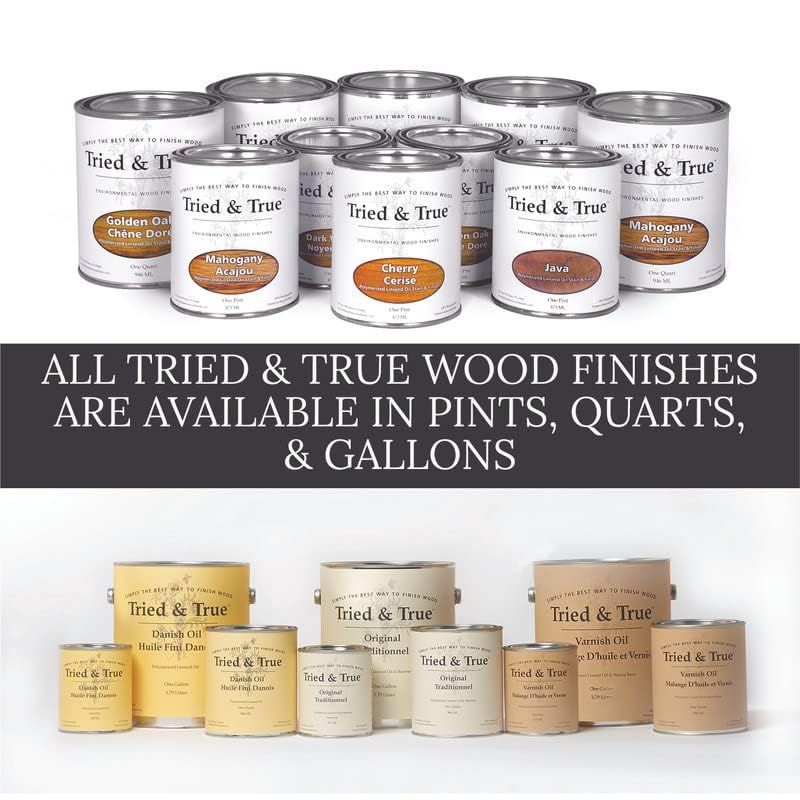 Tried & True Original Wood Finish, 8 oz. - Linseed Oil & Beeswax Blend, Ideal for All Woodwork, Long-Lasting Durability, Food Safe Sealer, Non-Toxic Wood Finish