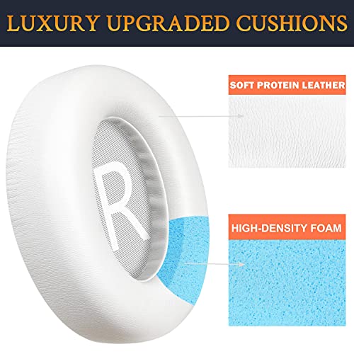 SOULWIT Replacement Earpads for Bose 700 (NC700) Wireless Headphones, Ear Pads Cushions with Softer Leather, High-Density Noise Cancelling Foam, Added Thickness - White