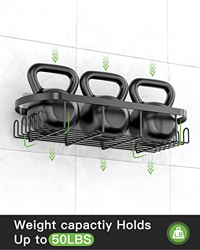 Uamector Shower Caddy, Adhesive Shower Shelves 3 Pack, Shower Organizer No Drilling, Rustproof Stainless Steel Soap Holder for Shower Wall, Wall Mounted Shower Shelf for Inside Shower, Black