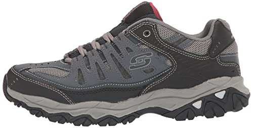 Skechers mens Afterburn Memory Foam Lace-up fashion sneakers, Navy, 10.5 X-Wide US