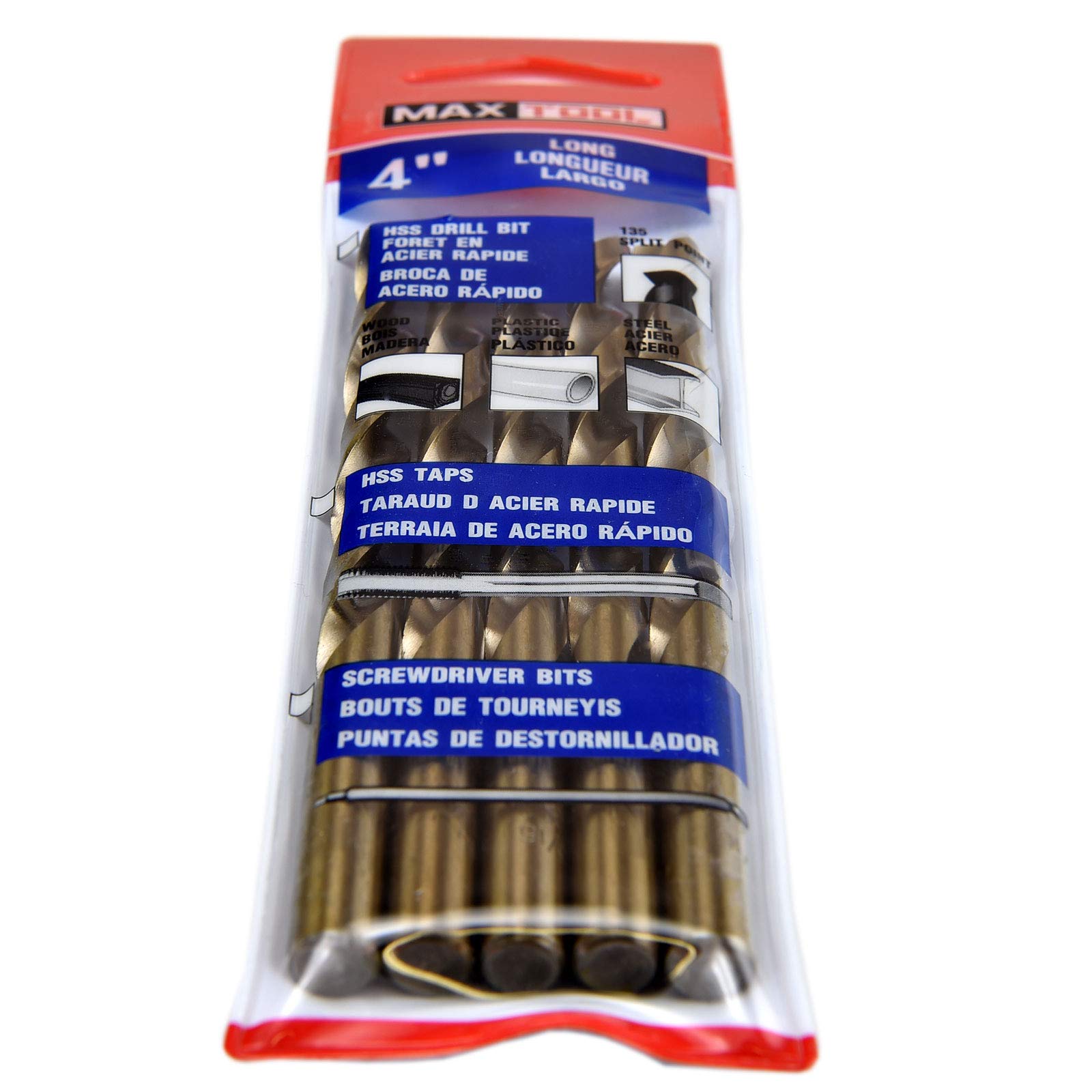 MAXTOOL No.3 5pcs Identical Jobber Length Drills Dia 0.213" HSS M35 Cobalt Twist Drill Bits Wire Gauge Numbered Golden Straight Drills; JBN35G10R03P5
