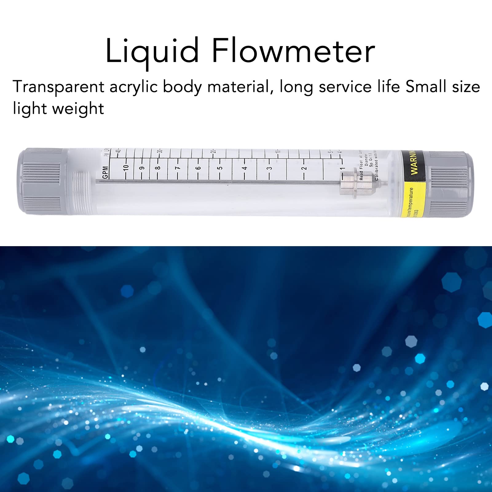 Liquid Flow Meter, Accuracy Flowmeter Tube Type Durable Acrylic 1-10GPM for Factory