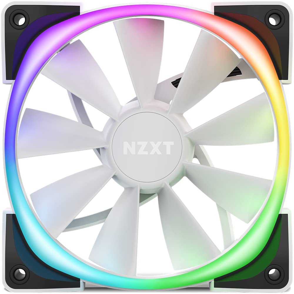 NZXT Kraken X63 RGB 280mm - RL-KRX63-RW - AIO RGB CPU Liquid Cooler, White & AER RGB 2-120mm - HF-28120-BW - Advanced Lighting Customizations - Winglet Tips - Fluid Dynamic Bearing - White