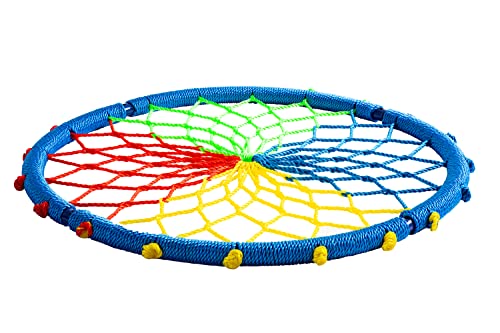 walsport 40” Spider Web Tree Swing Outdoor Saucer Tree Swing 330lb Weight Capacity Outdoor Swing for Kids Adults Extra Safe and Durable Easy to Install Red&Yellow&Blue&Green