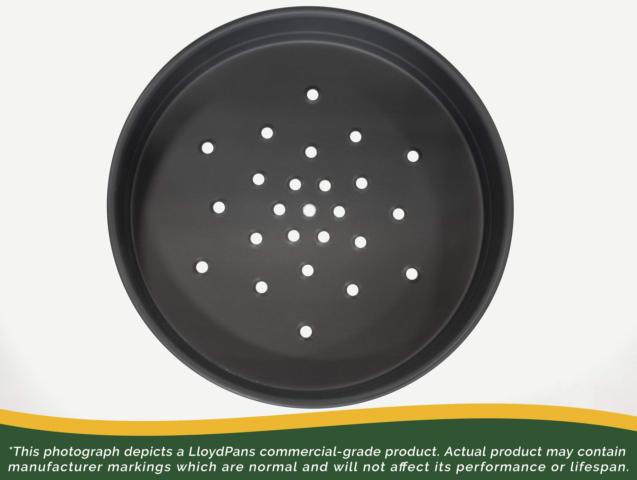 LloydPans Kitchenware 14" Perforated Hard-Anodized Deep dish Pizza Pan Made in USA