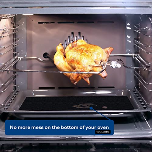 TOOLSSIDE 100% Non-Stick Toaster Oven Liner 2 PACK - 11" X 9" Oven Liners For Bottom Of Oven, Great Oven Mat Teflon Liner For Toaster Ovens, Dishwasher Safe, Best Oven Mat For Bottom Of Oven