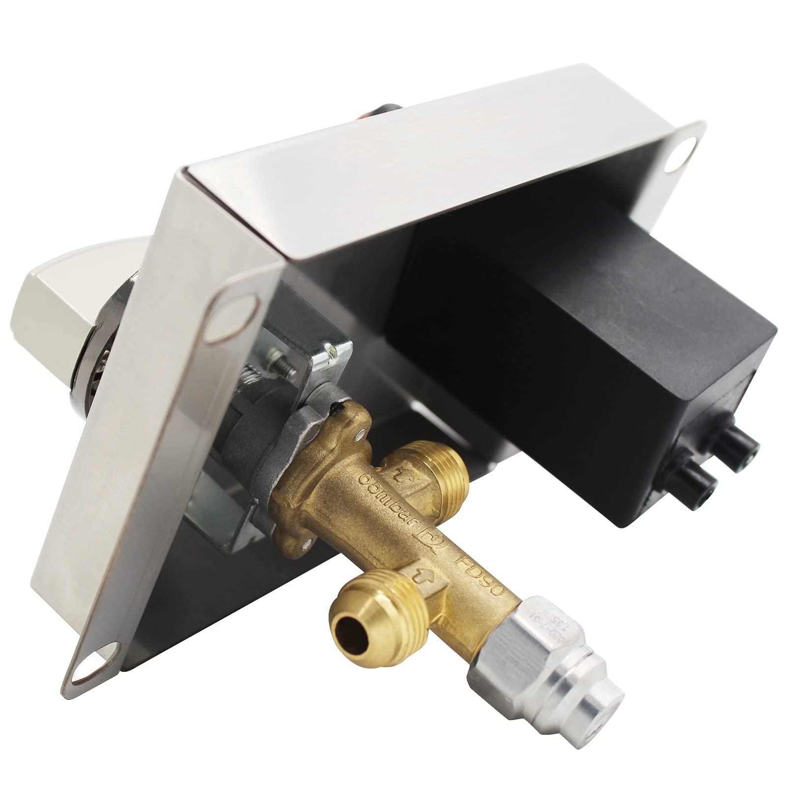 MOFLAME 5.98"x3.58" Inch Propane Gas Fire Pit Control Panel with Safety Flame Failure Valve and Thermocouple Ignition Knob Assembly Kit Max 50000BTU