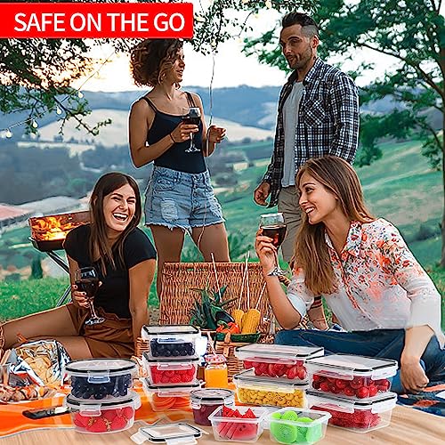 Skroam 36 Pack Food Storage Containers with lids (18 Airtight Kitchen Storage Containers & 18 Lids), Plastic BPA-Free Meal Prep Container for Pantry Organizers and Storage with Free Labels & Marker