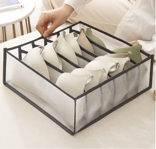 YZYANZI Socks Pants T-shirts Clothes Drawer Organizers Dividers For Drawer Folded Clothes Clothing (7 Packs - 2x Socks Grid-11+ 1 x Bra Grid-6 + 2 x Underwear Grid-7 Small + 2 x Legging Grid-7 Medium)