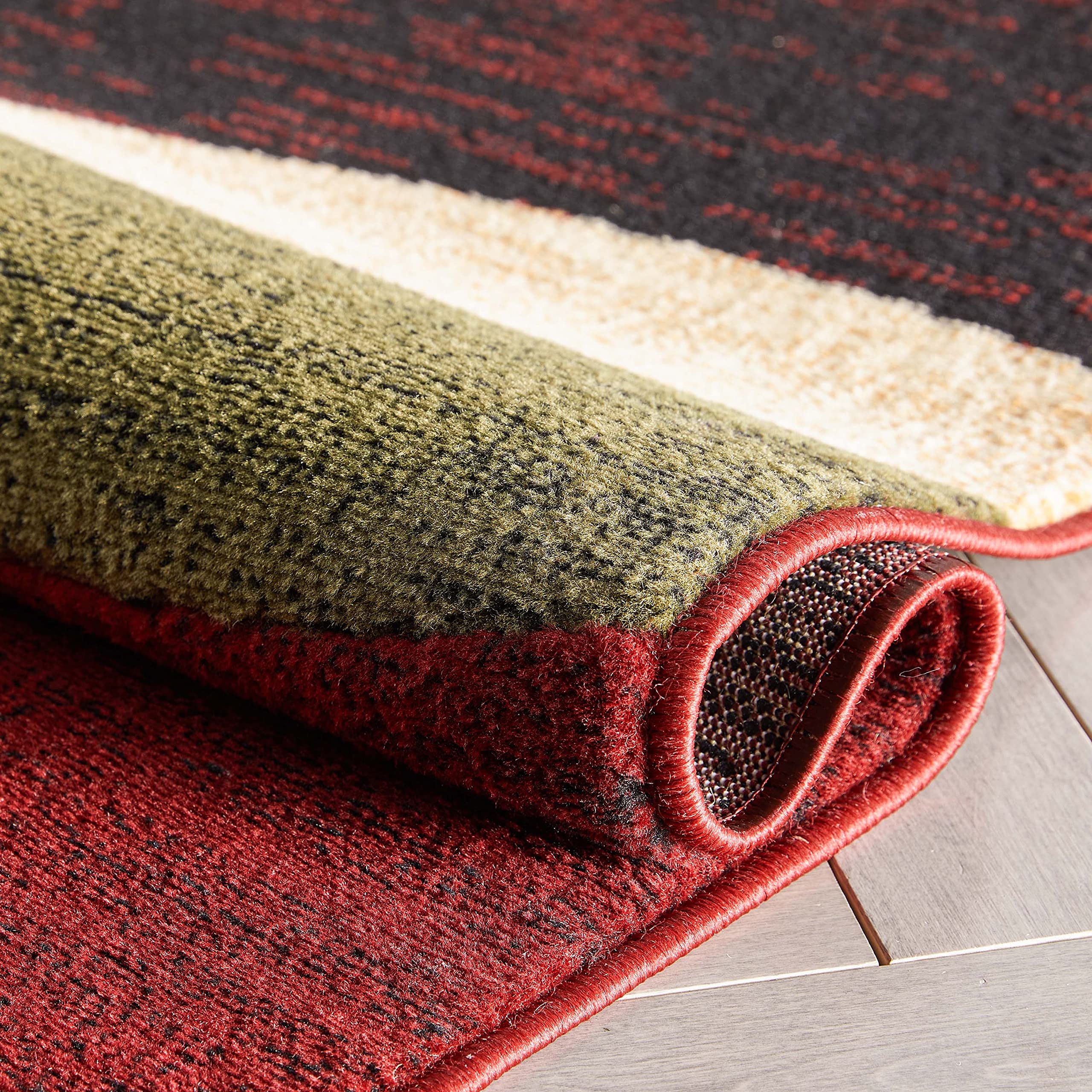 Well Woven Dulcet Bingo Red Modern Geometric Area Rug (5'3" x 7'3")