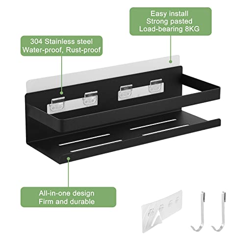 Yoniccal Spice Rack for Rrefrigerator Self Adhesive Spice Shelf Kitchen Home Organization and Storage
