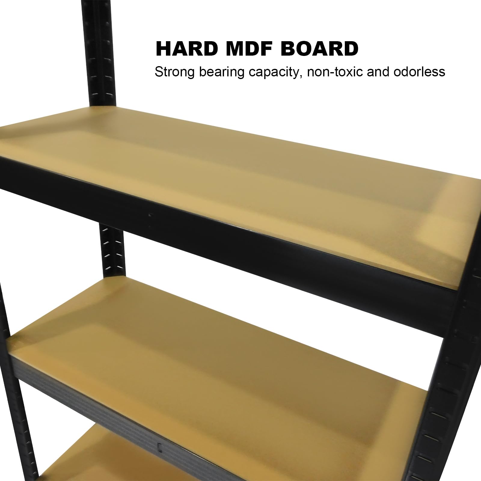 Vandise Shelves Storage Shelves 4 Tier Adjustable Garage Kitchen Storage Shelving, Heavy Duty Metal Storage Utility Rack Shelf Unit for Warehouse Pantry Closet Kitchen, 28" x 12" x 59", Black