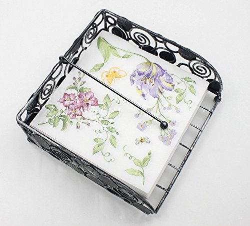 WallyE Decoupage Napkins, Flower and Butterfly Luncheon Napkins for Bridal Shower Tea Party or Wedding,20 Pack