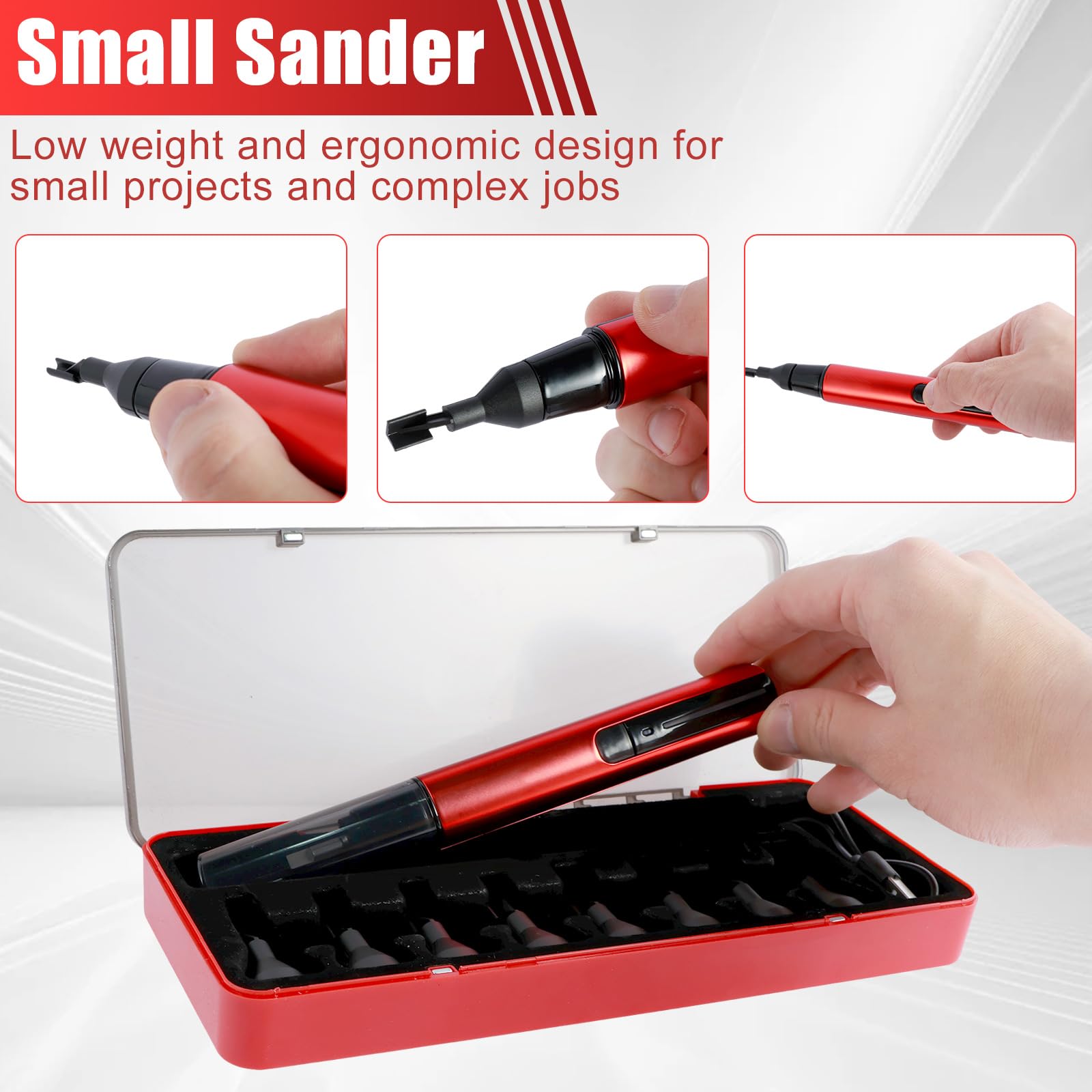Reciprocating Sander,USB Quick Charging Electric Sanding Pen,Mini Pen Sander With 8pcs Sanding Head