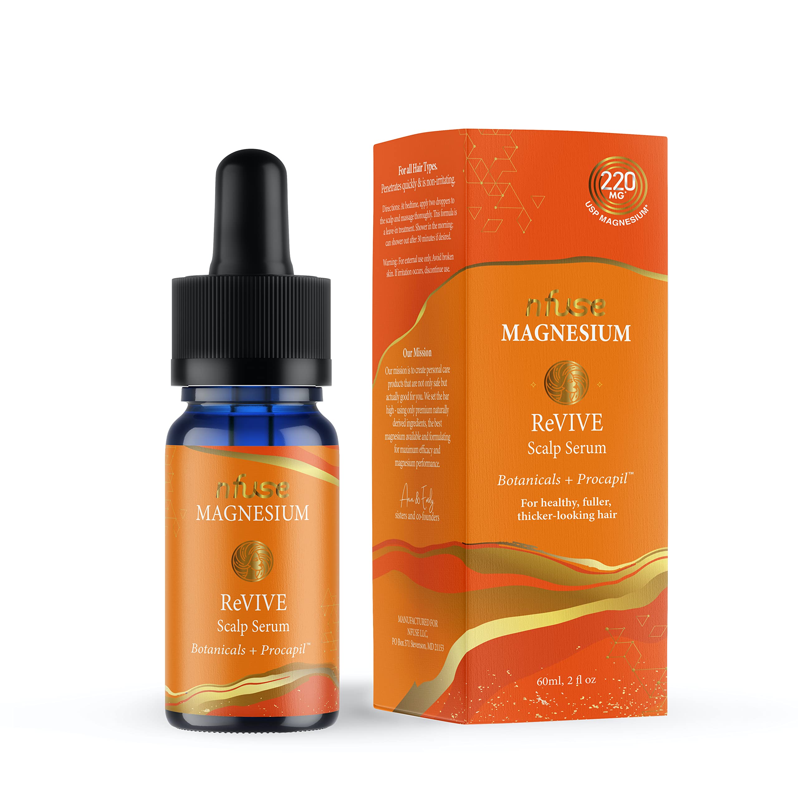 nfuse ReVIVE Magnesium Scalp Hair Growth Serum For Fuller, Thicker Hair with Botanicals + Procapil