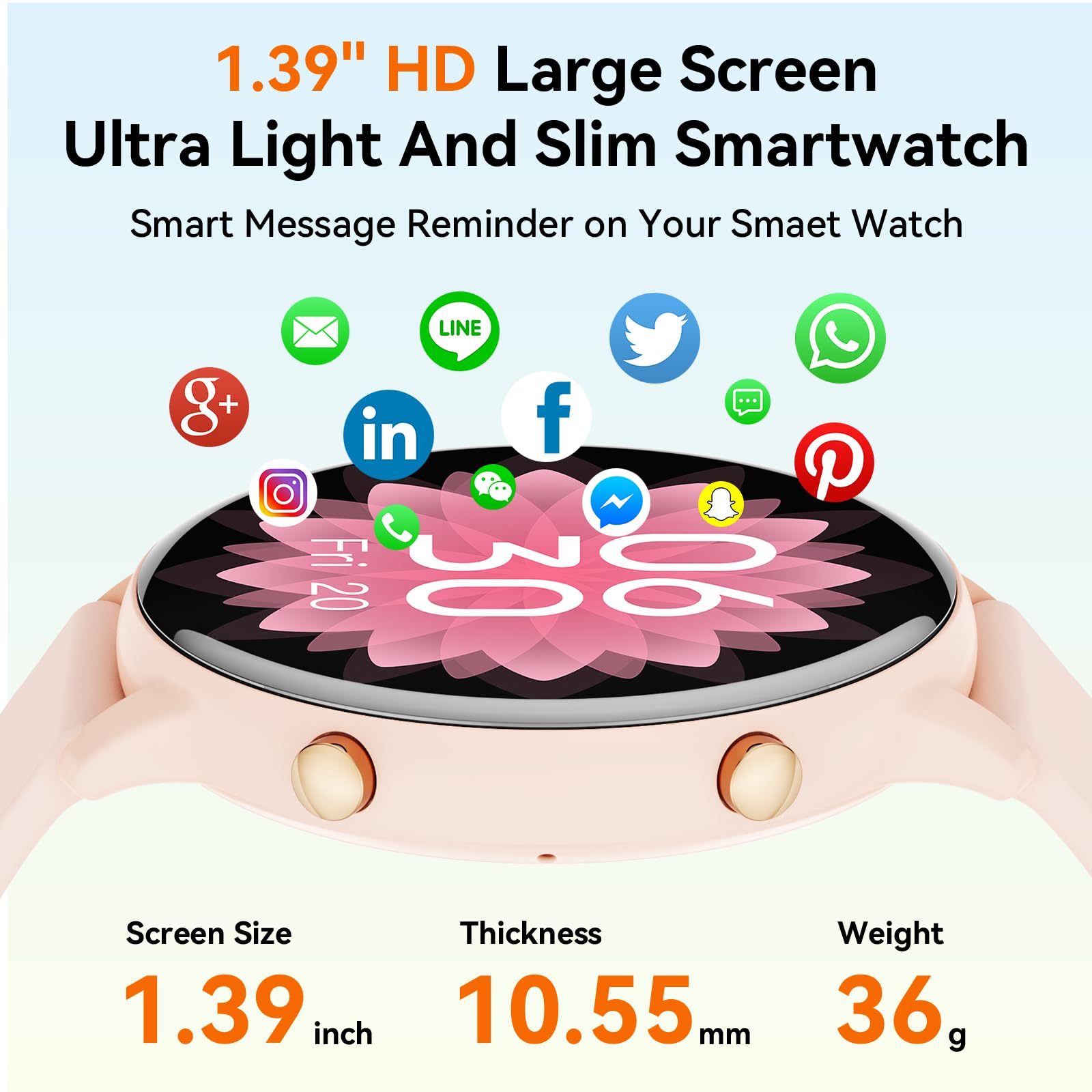 Smart Watch, Bluetooth Call Smartwatch for Men and Women,Monitoring Heart Rate/Sleep/Blood Oxygen/Pedometer,1.39-inch Fitness Tracker with Multiple Sports Modes,Smartwatches fit for IOS and Android