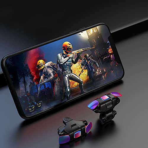TEESSO Mobile Trigger, Game Controller for iPhone Android, PUBG Cellphone Gaming Joystick 4 Fingers Operation, with Sensitive Shoot Aim Keys for Fornite/Knives Out/Rules of Survival (blue)