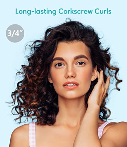 Terviiix 3/4'' Small Curling Iron for Defined Tight Curls, Ceramic Curling Wand Iron for Short to Medium Hair with Keratin & Argan Oil Infused, Digital Display, Long-Lasting, Dual Voltage, with Clamp