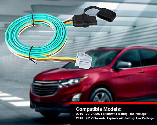 Oyviny 56210 Custom 4 Pin Trailer Wiring Harness for 2010-2017 GMC Terrain/Chevrolet Equinox, Factory Tow Package Required