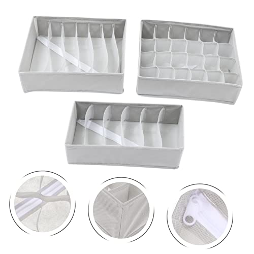 Zerodeko 3 sets Sock Use for Drawer Bag Shirt Grey Underwear Dividers Organizer Bra Clo Divider Supplies Storage Folding Foldable Desk Underpants Washable Organizers Cloth Home Clothes