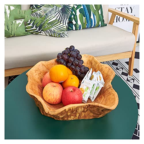 Fruit Bowl Bowl Creative Dried Fruit Plate Multi-grain Candy Dish Grid Wood Root Carving Tray Mixing Bowl Kitchen Organizer Fruit Plate (Color : A)