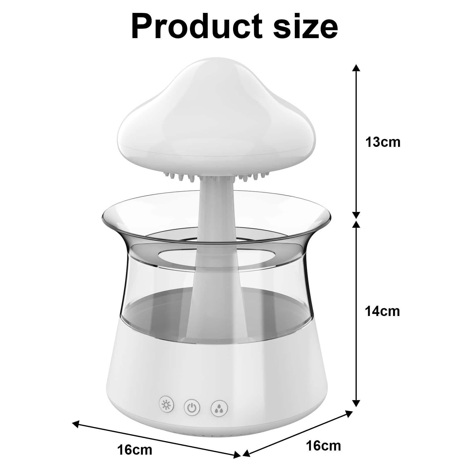 Rain Cloud Humidifier for Bedroom & Large Room - Essential Oil Diffuser with 7 Colors LED Lights - Whole House Coverage - Auto Shut-Off - It Can Work for Up to 8-10 Days with Full Water(06 White)