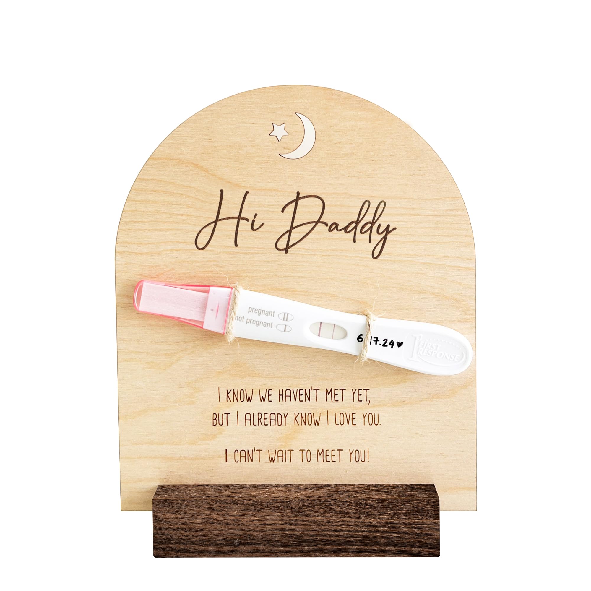 Pregnancy Announcement For Dad- Hi Daddy Pregnancy Test Keepsake Wooden Sign- Baby Surprise Announcement Ideas, Pregnancy Reveal To Husband, Daddy To Be Gifts