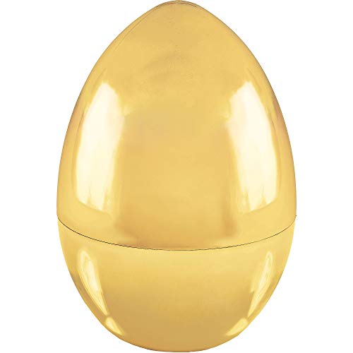 Giant Luxurious Gold Jumbo Easter Egg - 9.5" x 6.5" (1 Count) - Perfect for Gifts, Storage & Decor