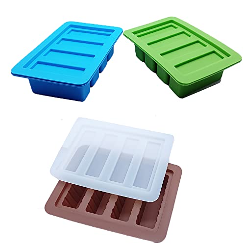 Silicone butter mold,Large Trays Butter Mold Set of 1 , BPA free premium silicone tray with lid (green)
