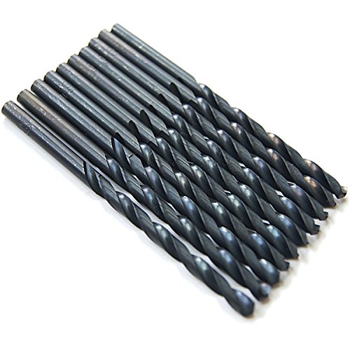 OXTUL 10pcs 11/64 inch M2 Drill Bits, Black Oxide, High Speed Steel Twist Drill Bits, Jobber Length, Round Shank. Ideal for DIY, home, general building and engineering using