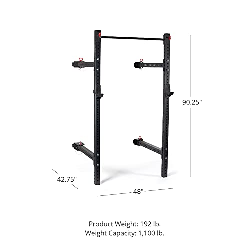 Titan Fitness X-3 Series 82-inch Wall Mounted Folding Power Rack, Space Savings Rack, Folds up to 8â€ from the Wall