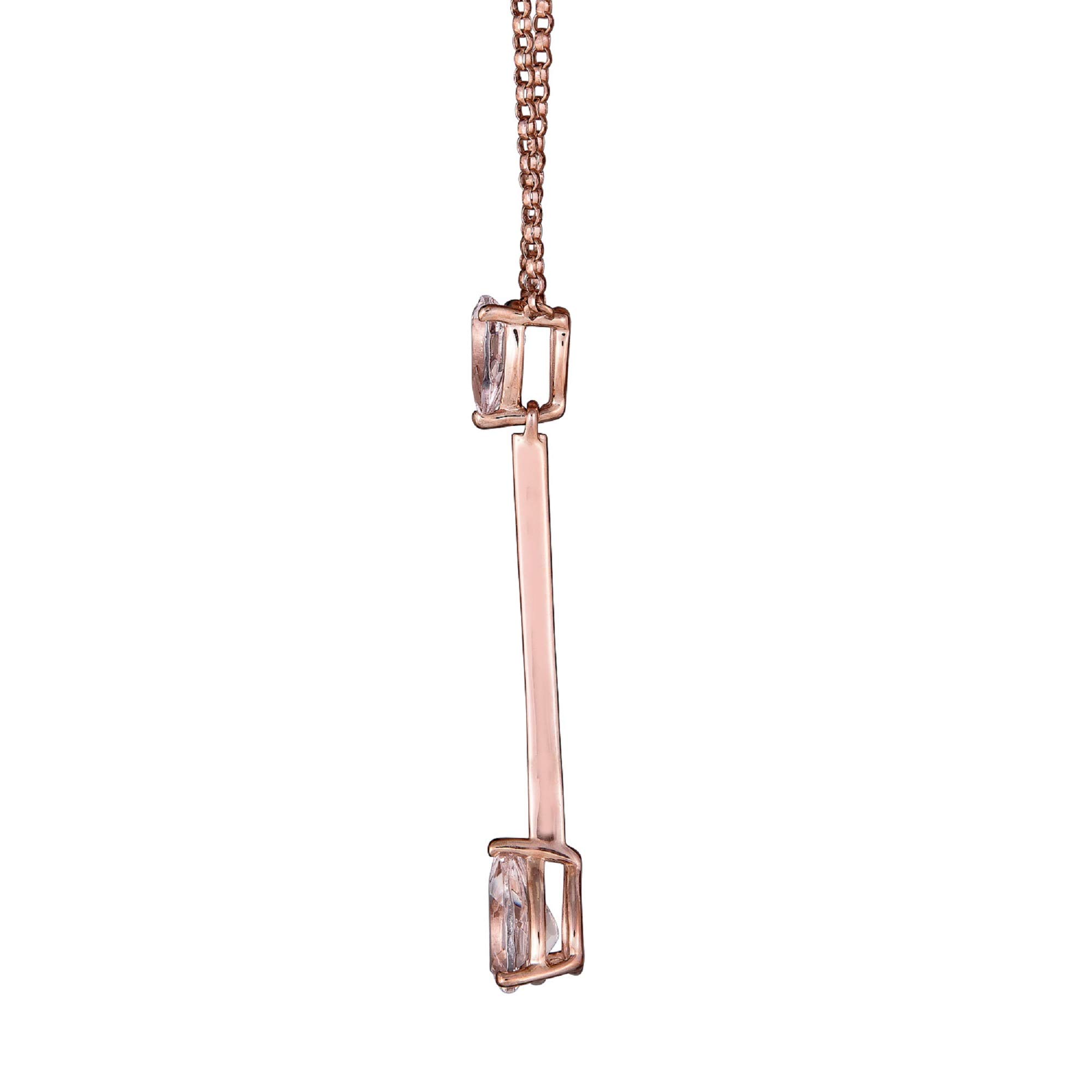 Gin & Grace 10K Rose Gold Genuine Morganite Necklace for Women