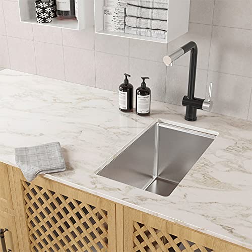 MENSARJOR 14 x 19 Inch Workstation Undermount Single Bowl 16 Gauge handmade NEW MODEL Stainless Steel Kitchen sink …