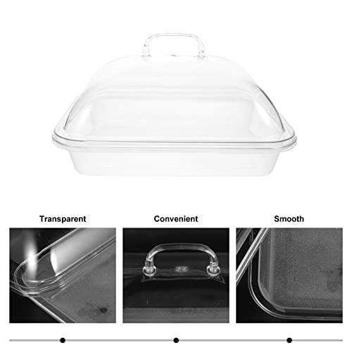 UPKOCH Acrylic Box Acrylic Cake Serving Tray with Lid Clear Rectangular Dessert Appetizer Serving Dish Platter Food Tray for Seafood Cheeses Meats Home Kitchen Party Decor Serving Tray
