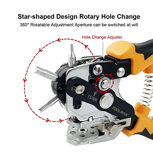 Leather Hole Punch Tools Multifunction Hole Puncher,Very Effortless Get Perfect Holes for Leather and Belt,Cardboard,Plastic,Creative Gifts for DIY Lovers