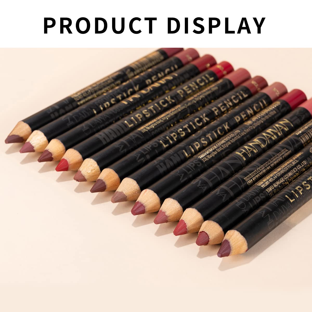 NICEFACE 12 Colors Matte Lipstick Pen Set, High Pigmented Smooth Natural Velvet Lip Liner, Waterproof Long Lasting Soft Lip Makeup Lipliner Set