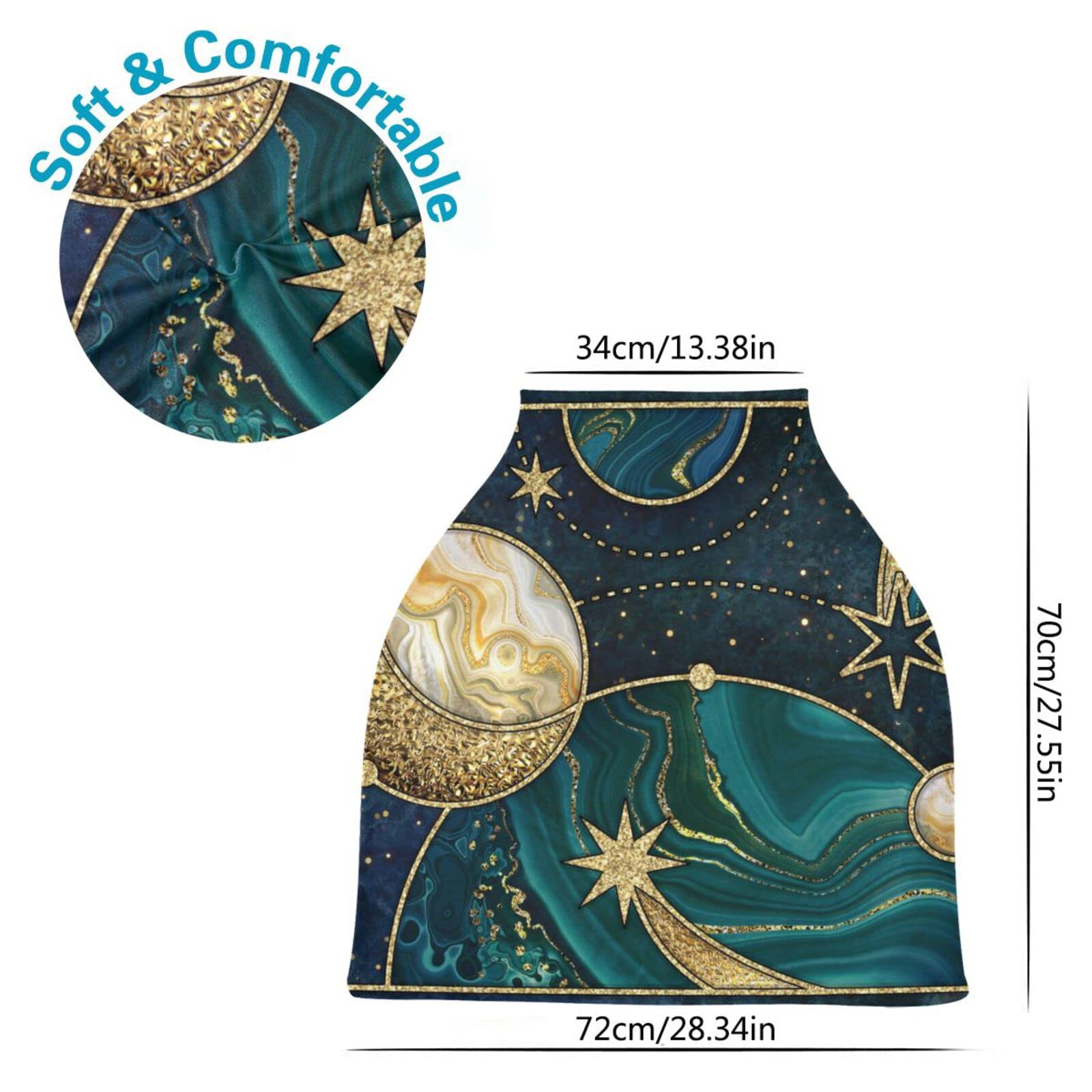 Nursing Cover Breastfeeding Scarf Cosmic Galaxy Gold Marbled-for Baby Car Seat Covers, Stroller Cover, Carseat Canopy(228ya4e)