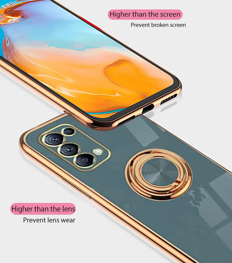 Shockproof Phone Case for Oppo Reno 6 Pro Plus 5g Pink, Oppo Reno 6 Pro Plus Case Holder, Phone Oppo Reno 6 Pro Cases (Snapdragon) Silicone TPU (Oppo Reno 6 Pro Plus 5g, Blue)