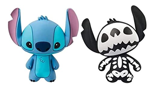 Monogram Disney Lilo and Stitch 3D Foam Magnet Set - Stitch & Stitch Skeleton Magnets - Magnet for Refrigerators and Lockers