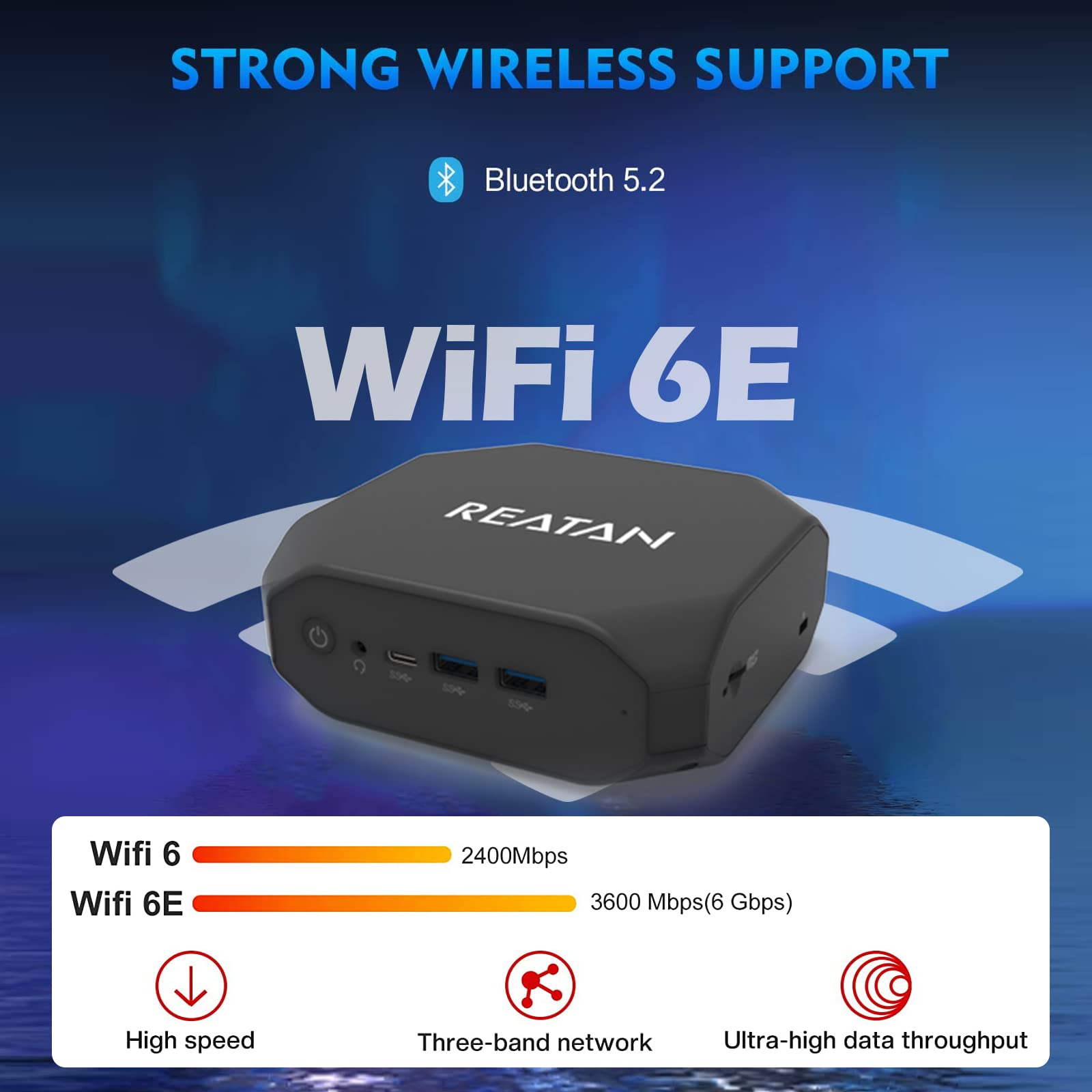 Reatan Mini PC Ryzen 7 3750H AMD Processor(up to 4.0GHz),DDR4 16GB RAM 512GB NVMe M.2 SSD,WiFi6E,Triple 4K@60Hz Display Dual HDMI,Windows 11 Pro Mini Computer,Gigabit Ethernet, USB 3.1, HTPC, Gaming