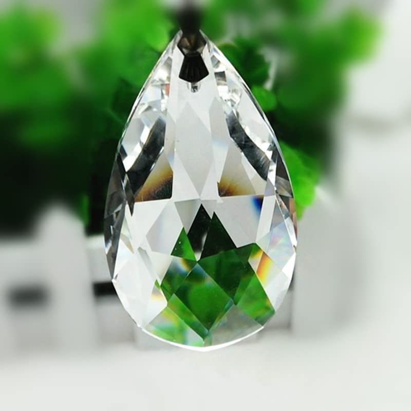 LoveUnited 10pcs Crystal Pendants 1.5"/38mm Crystal Suncatcher - Rainbow Maker Crystal, Hanging Crystals Prisms for Windows, FengShui, Hanging Ornament for Decoration, Chandelier Crystals Replacement