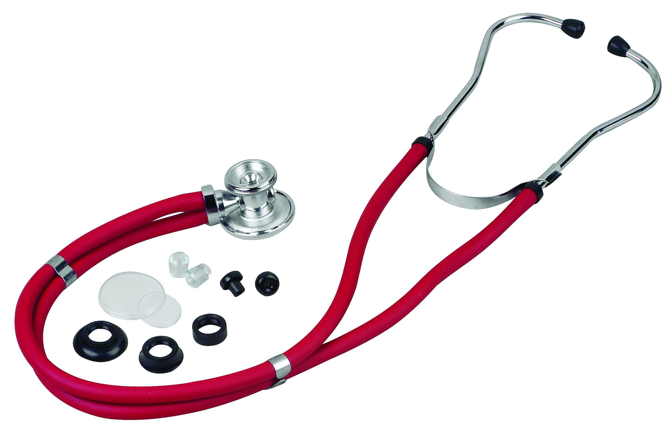 Veridian Healthcare Sterling Series Sprague Rappaport-Type Stethoscope, Red, Boxed