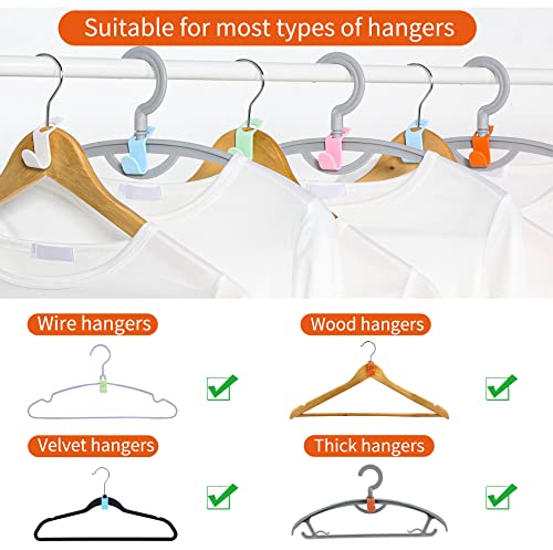SLMT Clothes Hanger Connector Hooks 50PCS Space Saving Hanger Extender Hooks Closet Organizer for Plastic Hangers Velvet Hangers Wooden Hangers Wire Hangers Heavy Duty Hangers