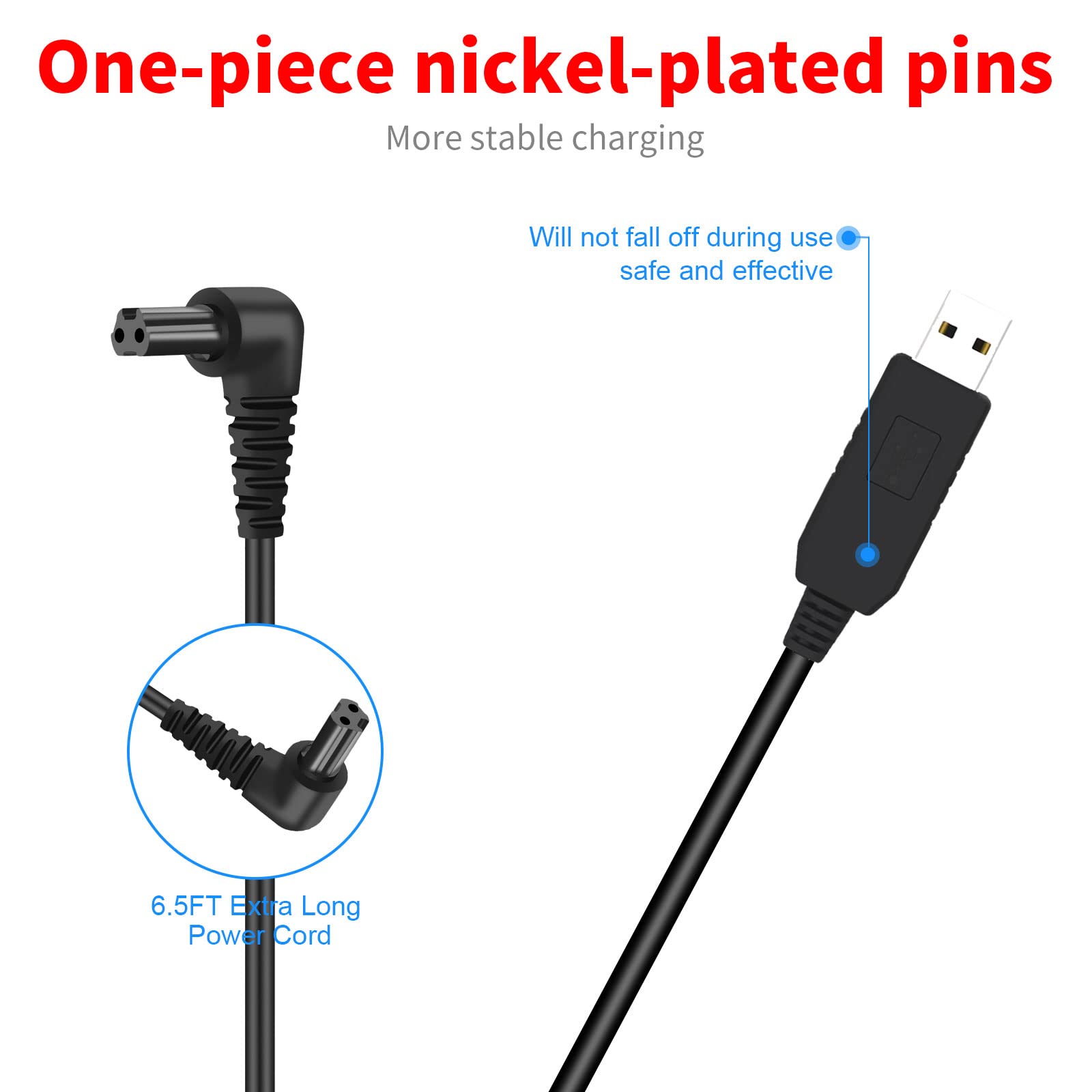 MEROM Charger Cord for Black and Decker Charger LI200 LI3100 BDCS40G BDCS20C GSL35 Cordless Screwdriver Replacement Black+Decker Power Cable