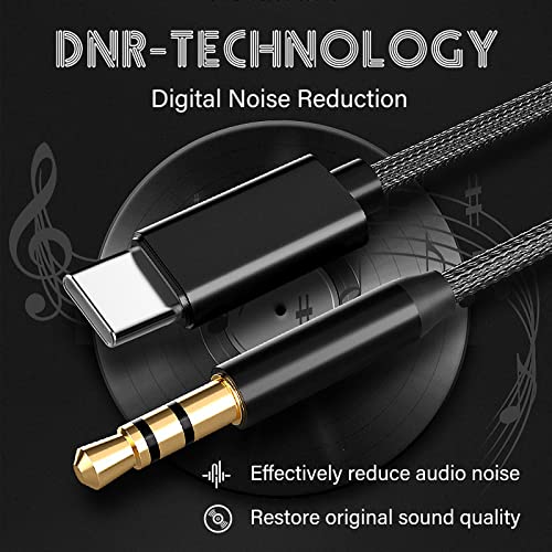 USB C to 3.5mm Male Headphone Jack Adapter, USB Type C to Aux Audio Dongle Cable for Car Audio Equipment Compatible with Galaxy S22 S21 S20 S10 S9 Plus/Ultra, Note 10, iPad Pro, MacBook, Pixel (1m)